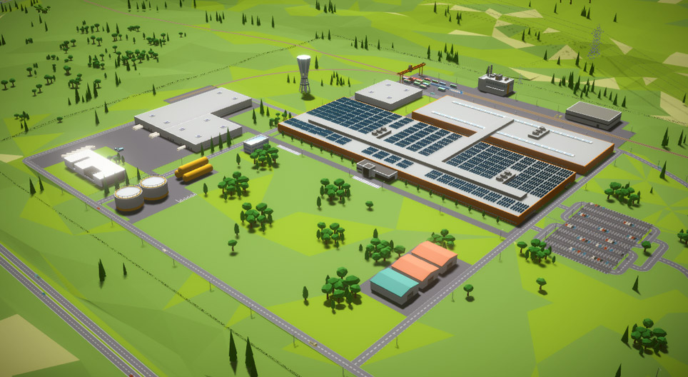 Smart factory - 3D scene - Mozaik Digital Education and Learning