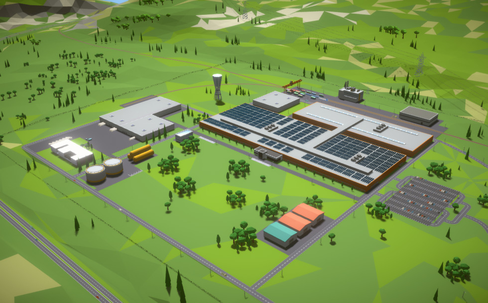 Smart factory - 3D scene - Mozaik Digital Education and Learning
