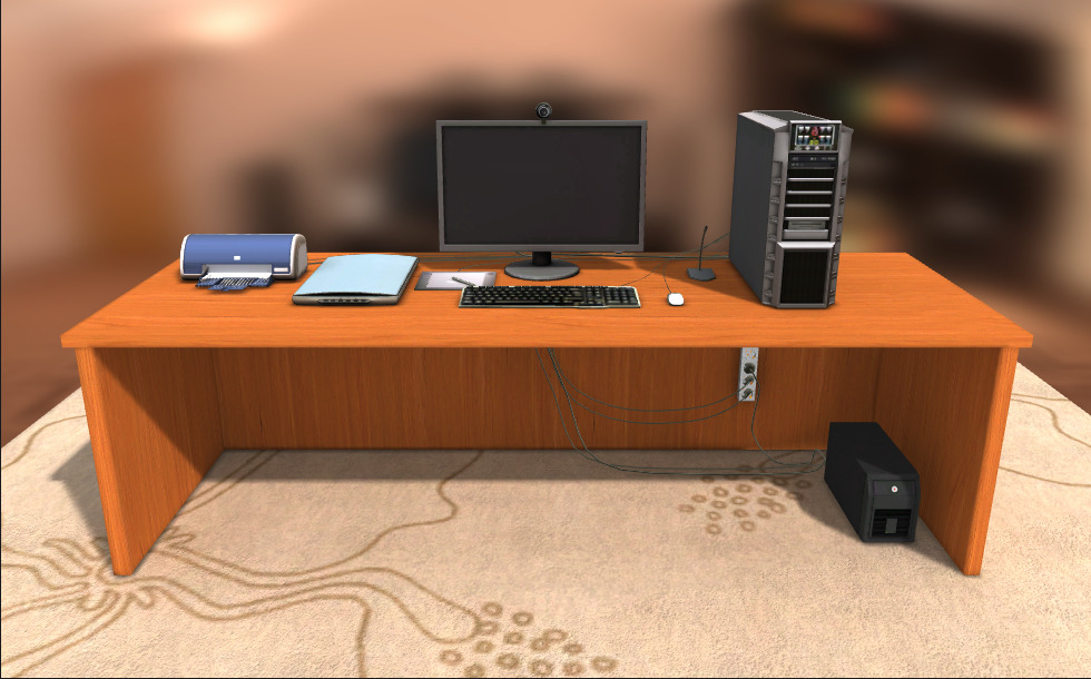 Desktop computers - 3D scene - Mozaik Digital Education and Learning