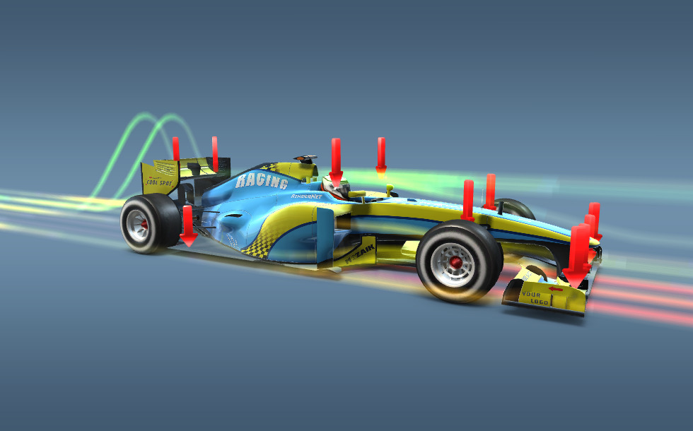 Formula 1 racing car - 3D scene - Mozaik Digital Education and Learning