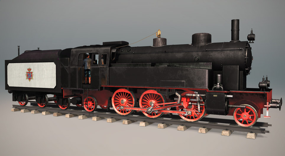 BR Standard Class 3 2-6-2T steam locomotive - 3D scene - Mozaik Digital ...