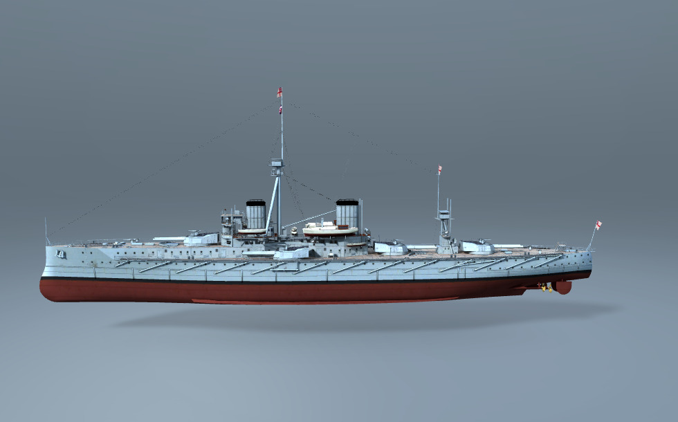 Battleship (HMS Dreadnought, 1906) - 3D scene - Mozaik Digital ...