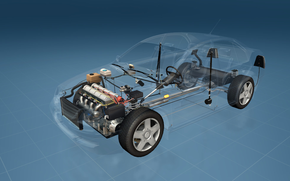 Construction of cars - 3D scene - Mozaik Digital Education and Learning