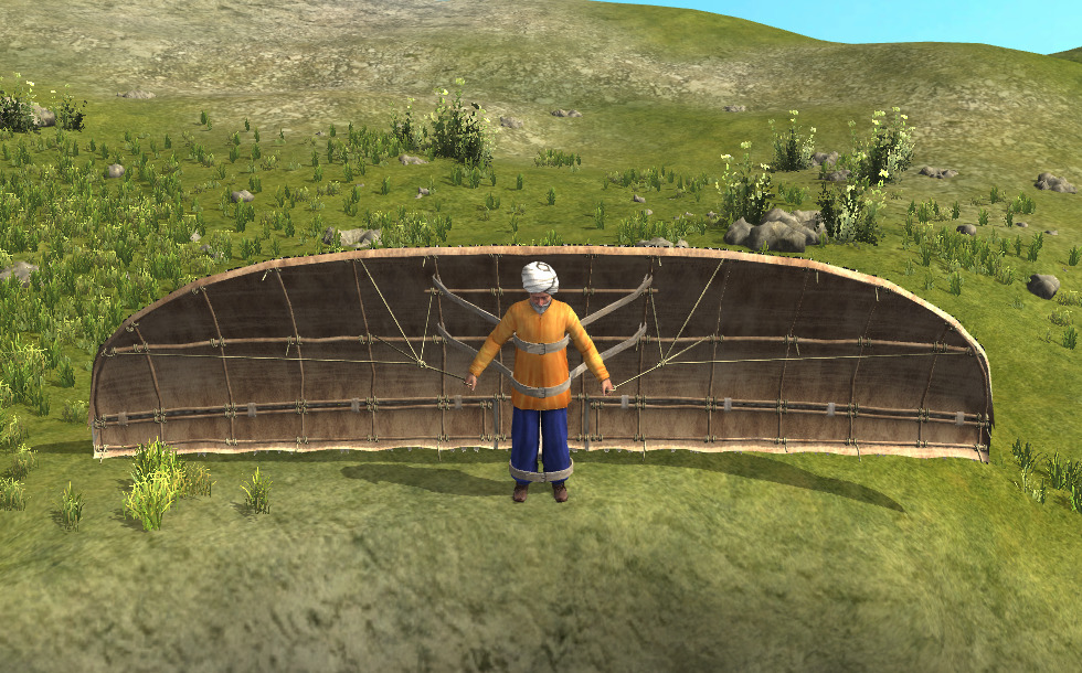 Medieval Arab flying machine (Abbas Ibn Firnas, 9th century) - 3D scene ...