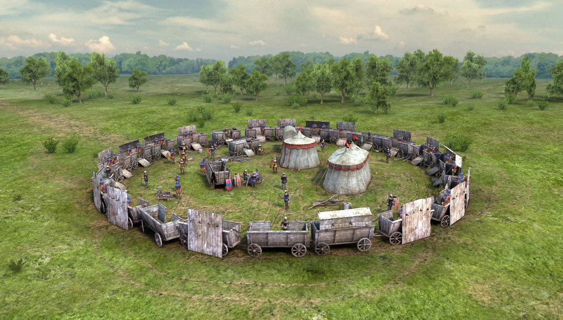 Hussite wagon fort - 3D scene - Mozaik Digital Education and Learning