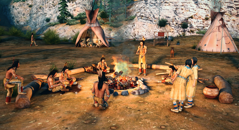 Native American settlement (Crow Nation) - 3D scene - Mozaik Digital ...