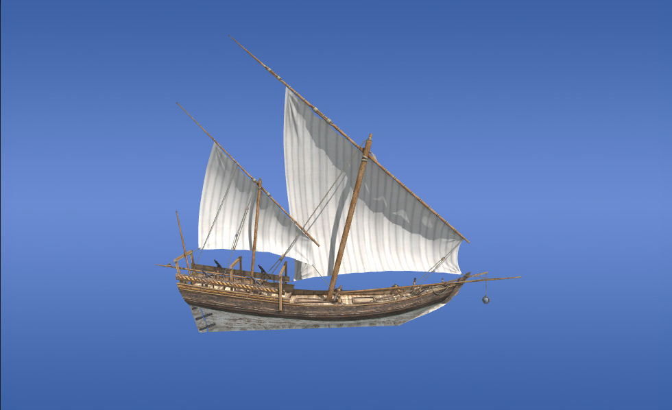 Traditional Arab sailboat (Sambuk) - 3D scene - Mozaik Digital ...