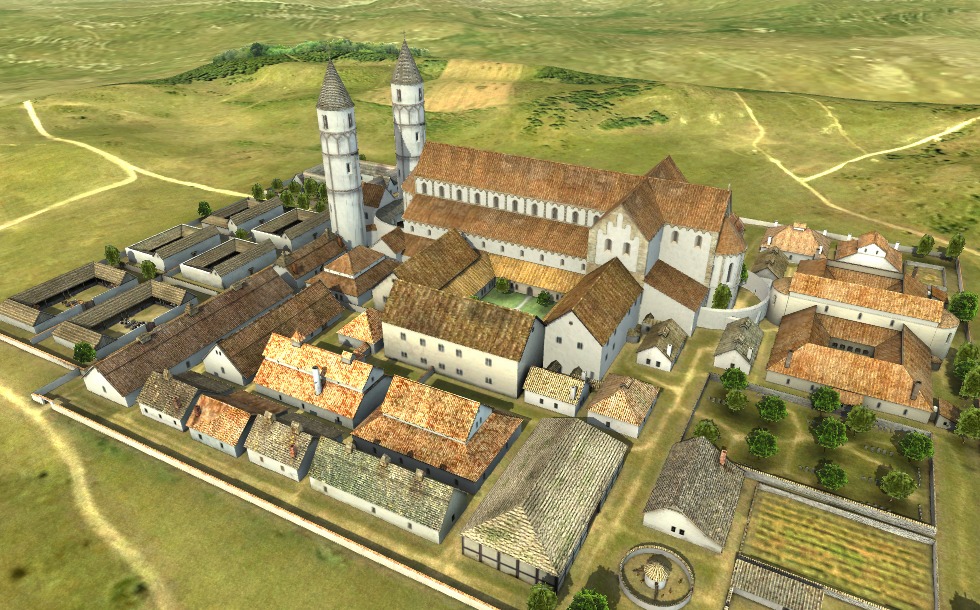 Abbey of Saint Gall (11th century) - 3D scene - Mozaik Digital ...