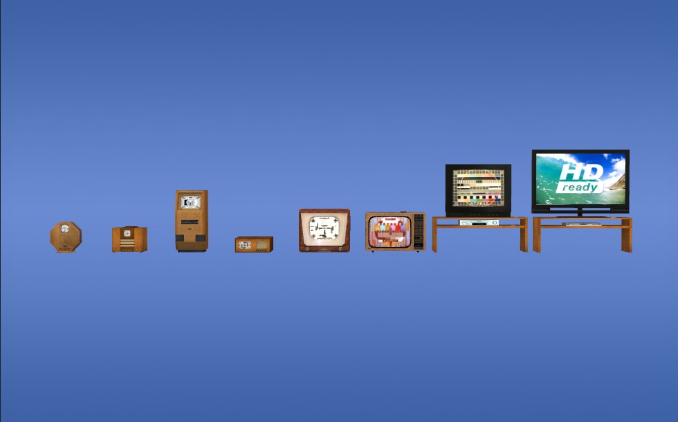 The development of television sets - 3D scene - Mozaik Digital ...