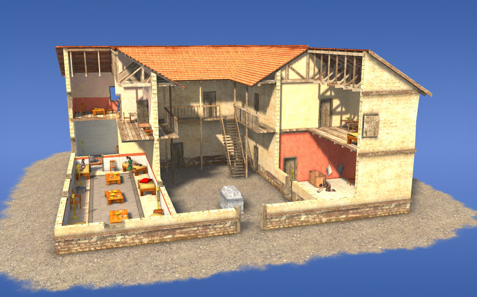 Ancient Greek house - 3D scene - Mozaik Digital Education and Learning