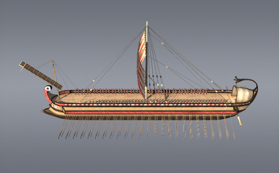 Quinquereme (3rd century BC) - 3D scene - Mozaik Digital Education and ...