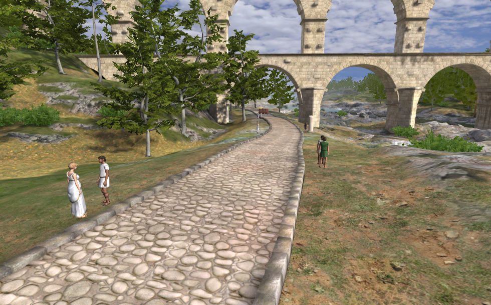 Ancient Roman aqueduct and road - 3D scene - Mozaik Digital Education ...