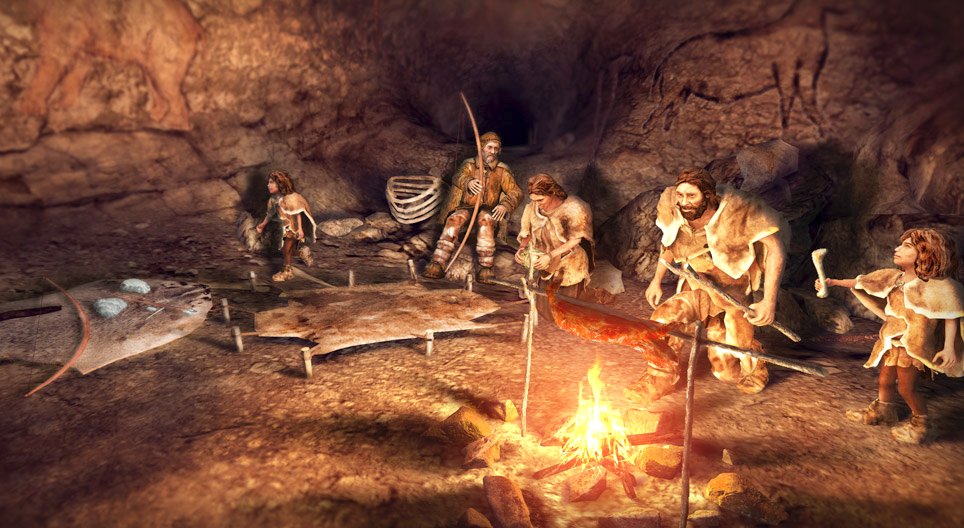 Palaeolithic cave - 3D scene - Mozaik Digital Education and Learning