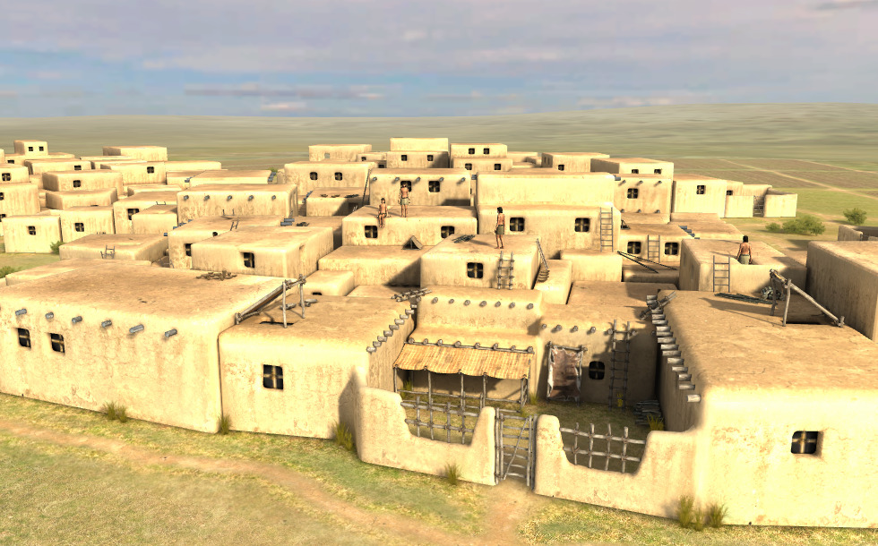 Neolithic settlements - 3D scene - Mozaik Digital Education and Learning