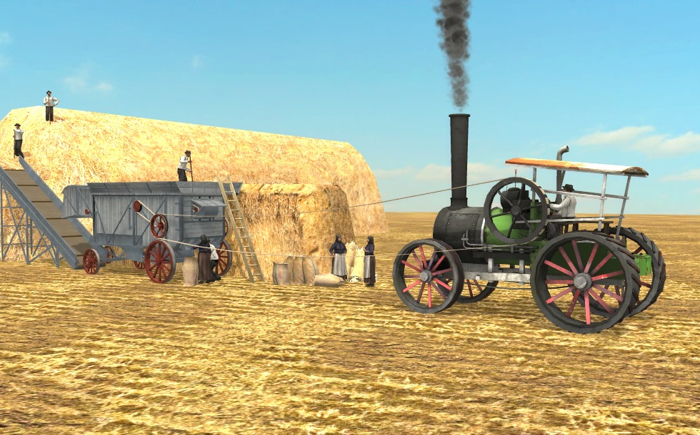 Threshing machine (19th century) - 3D scene - Mozaik Digital Education ...