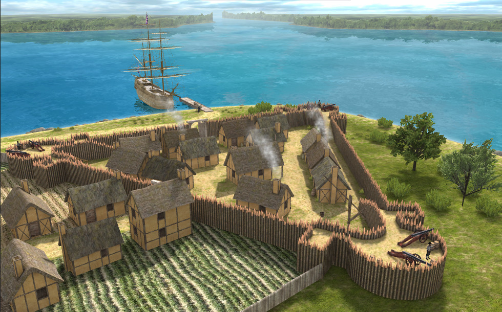 Jamestown (17th century) - 3D scene - Mozaik Digital Education and Learning