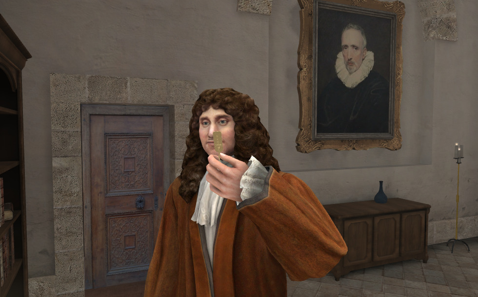 The invention of the microscope: Hooke and Leeuwenhoek - 3D scene ...