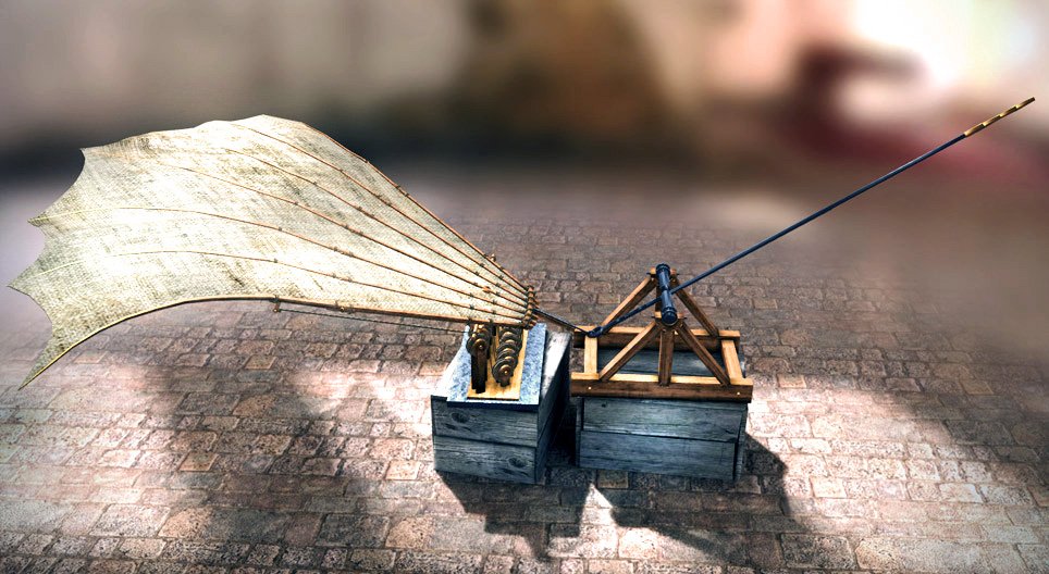 Medieval Arab flying machine (Abbas Ibn Firnas, 9th century) - 3D scene ...