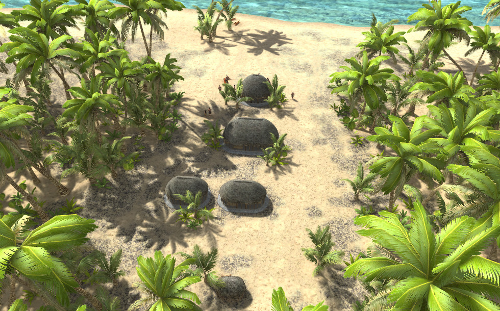 Polynesian family settlement (Samoa, 15th century) - 3D scene - Mozaik ...