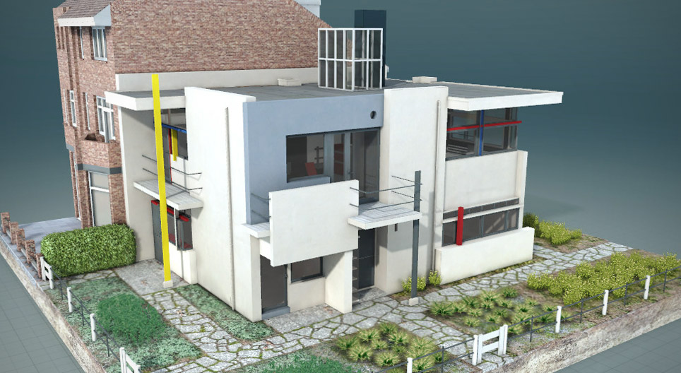 Rietveld Schröder House (Utrecht, 1924) - 3D scene - Mozaik Digital ...