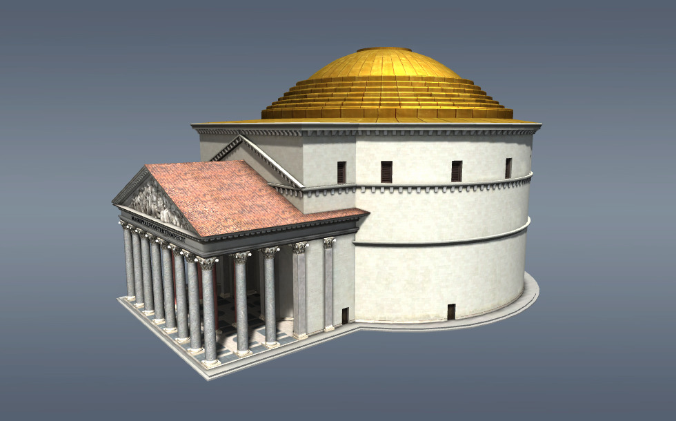 Pantheon (Rome, 2nd century) - 3D scene - Mozaik Digital Education and ...