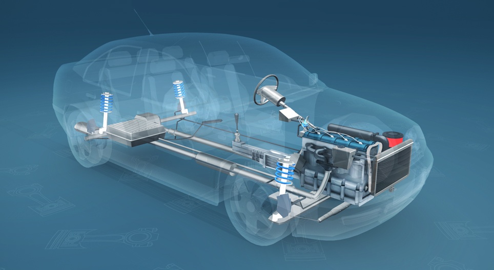 Four-stroke Otto engine - 3D scene - Mozaik Digital Education and Learning