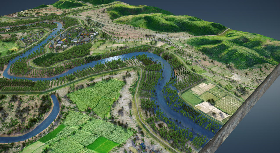 Flood defense system - 3D scene - Mozaik Digital Education and Learning