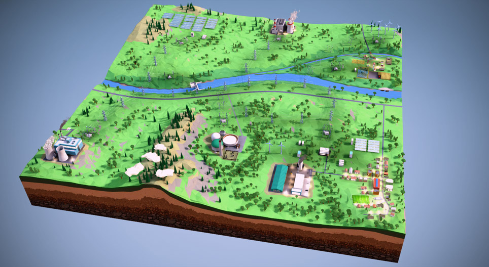 Electricity supply network - 3D scene - Mozaik Digital Education and ...