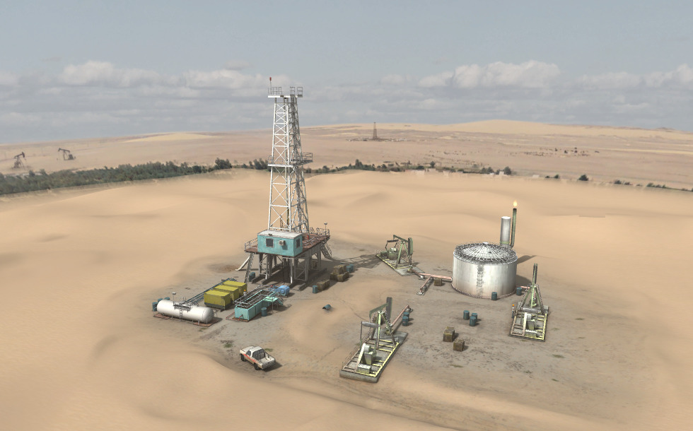 Operation of oil wells - 3D scene - Mozaik Digital Education and Learning