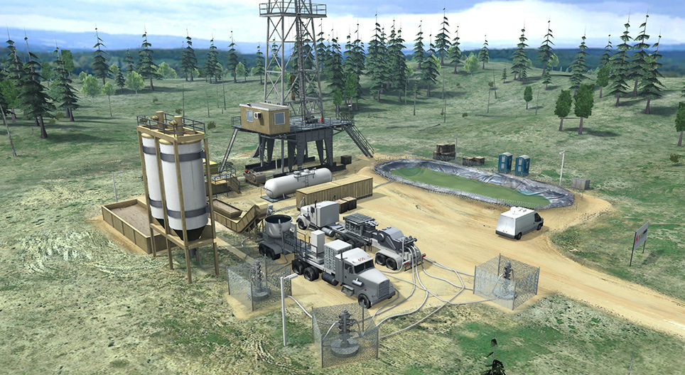 Shale gas - 3D scene - Mozaik Digital Education and Learning