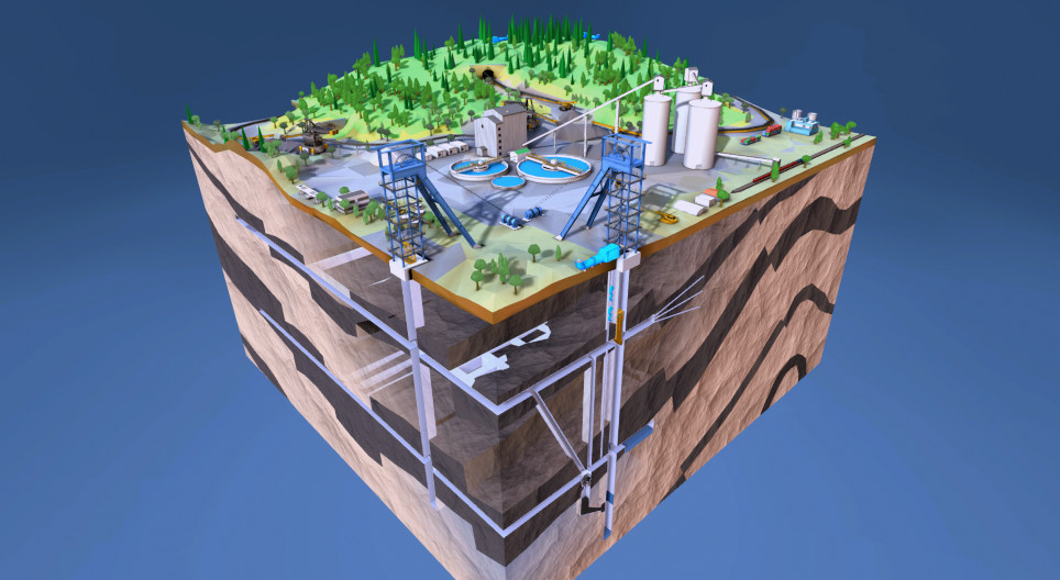 Underground coal mining - 3D scene - Mozaik Digital Education and Learning