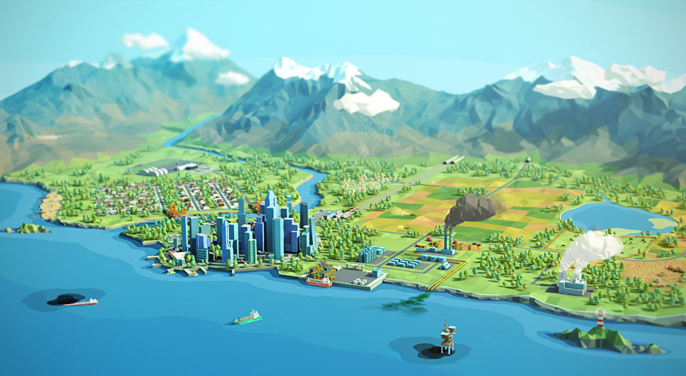 Water pollution - 3D scene - Mozaik Digital Education and Learning