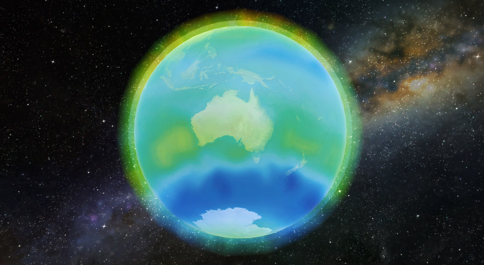 Ozone layer - 3D scene - Mozaik Digital Education and Learning