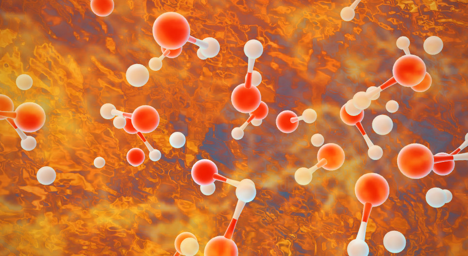 Reaction of hydrogen with oxygen - 3D scene - Mozaik Digital Education ...