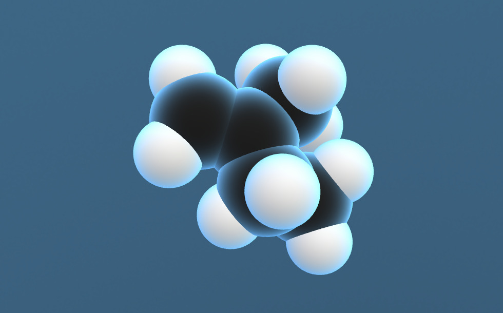 2-methyl-1-butene (C₅H₁₀) - 3D scene - Mozaik Digital Education and ...