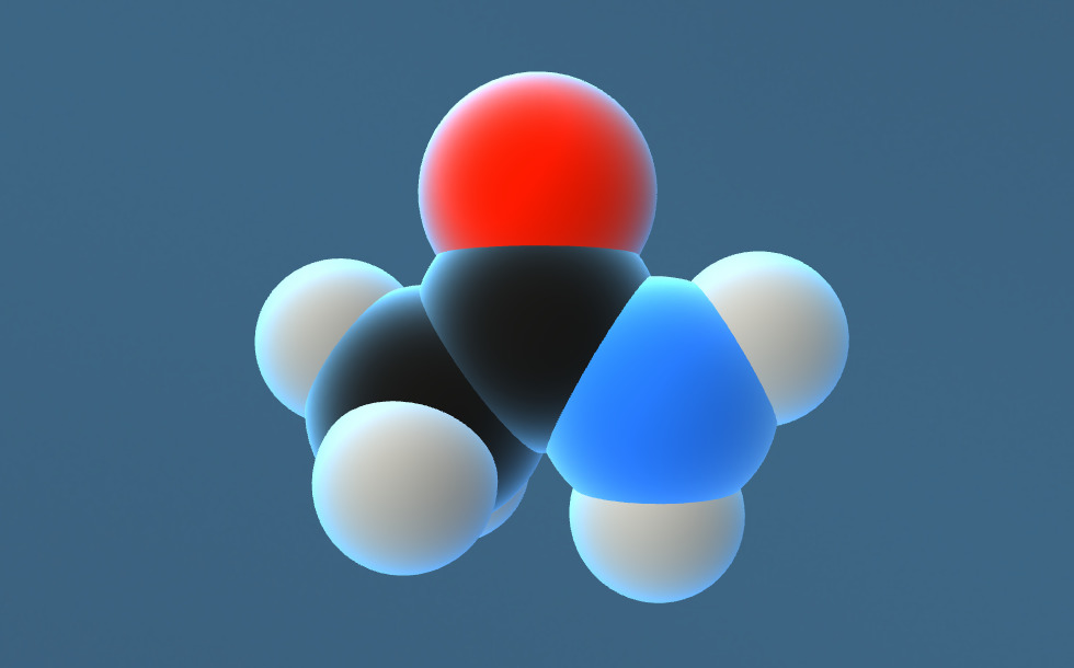 Acetamide (ethanamide) (C₂H₅NO) - 3D scene - Mozaik Digital Education ...