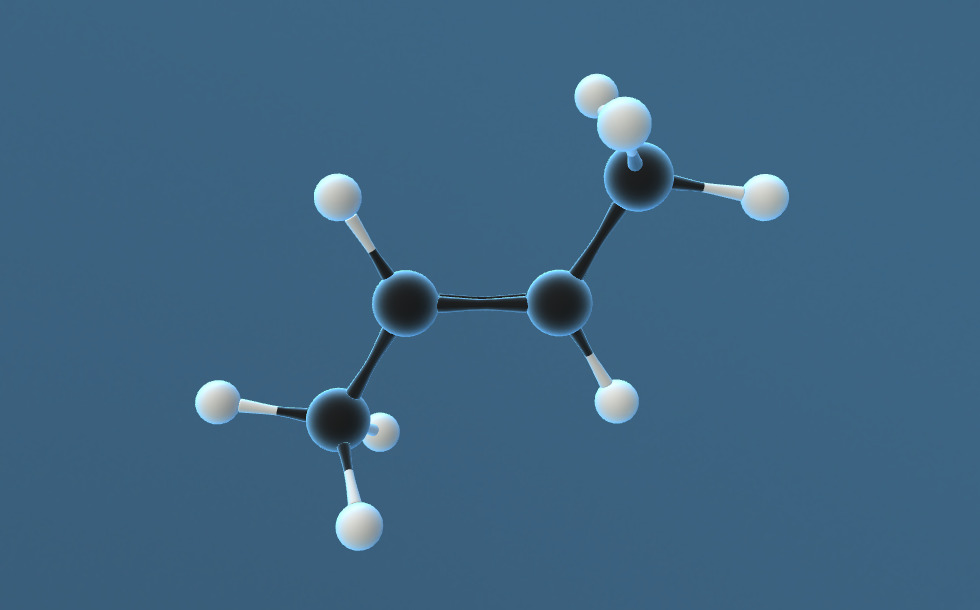 Trans-2-butene (C₄H₈) - 3D scene - Mozaik Digital Education and Learning