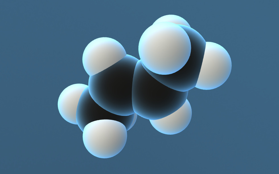 Trans-2-butene (C₄H₈) - 3D scene - Mozaik Digital Education and Learning