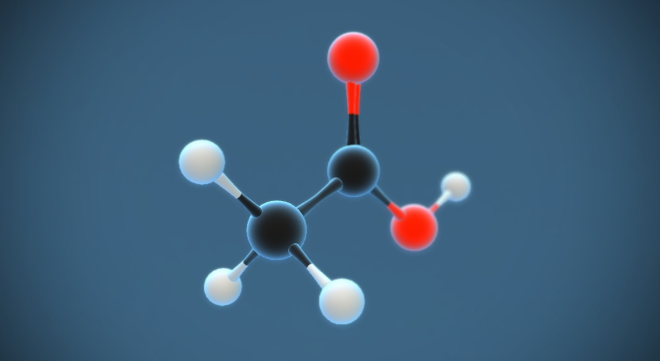 Acetic acid (ethanoic acid) (CH₃COOH) - 3D scene - Mozaik Digital ...