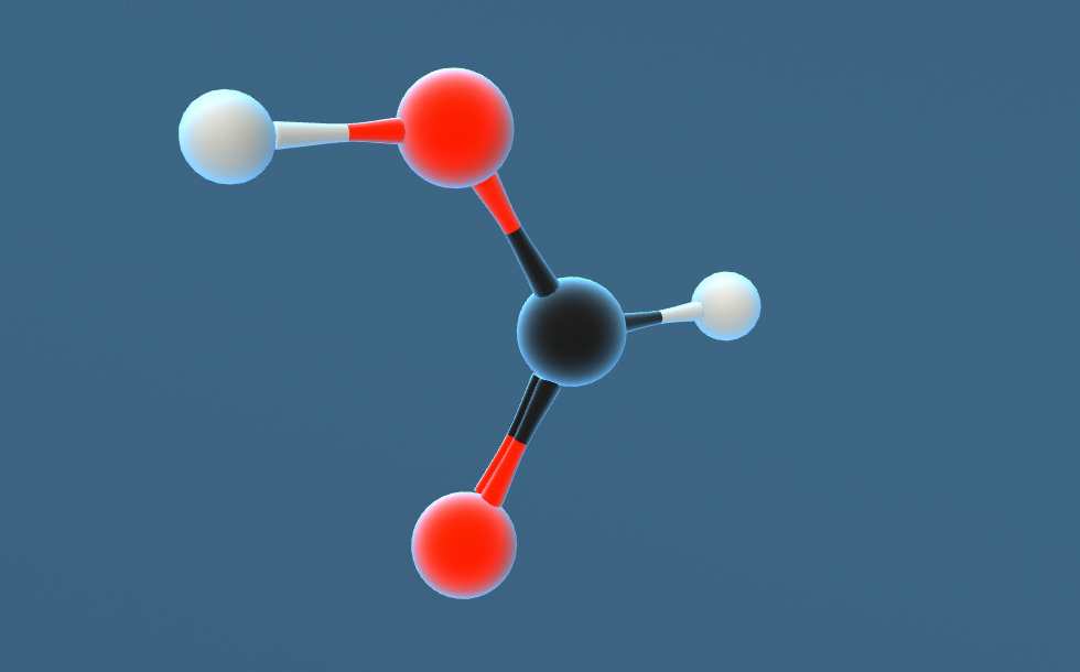 Formic acid (methanoic acid) (HCOOH) - 3D scene - Mozaik Digital ...