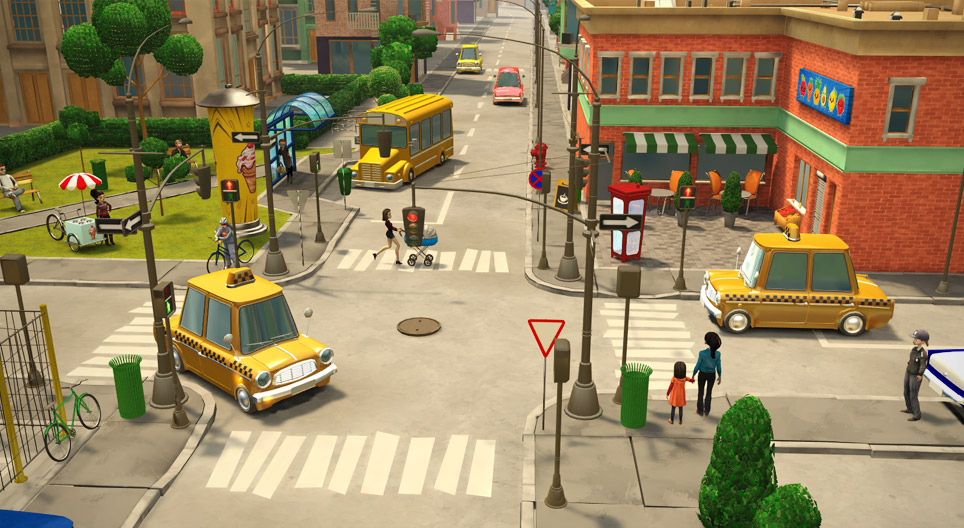 Intersection - 3D scene - Mozaik Digital Education and Learning