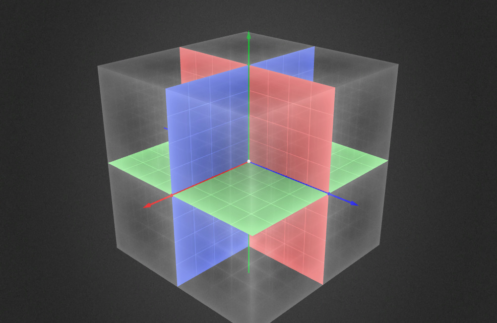 Three-dimensional Cartesian coordinate system - 3D scene - Mozaik ...