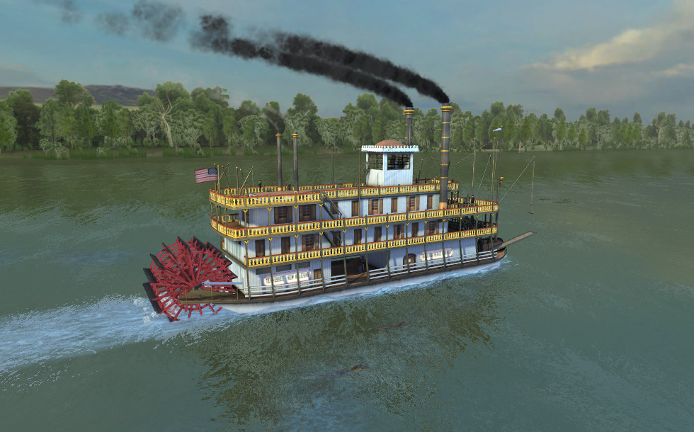 Steamboat on the Mississippi River - 3D scene - Mozaik Digital ...