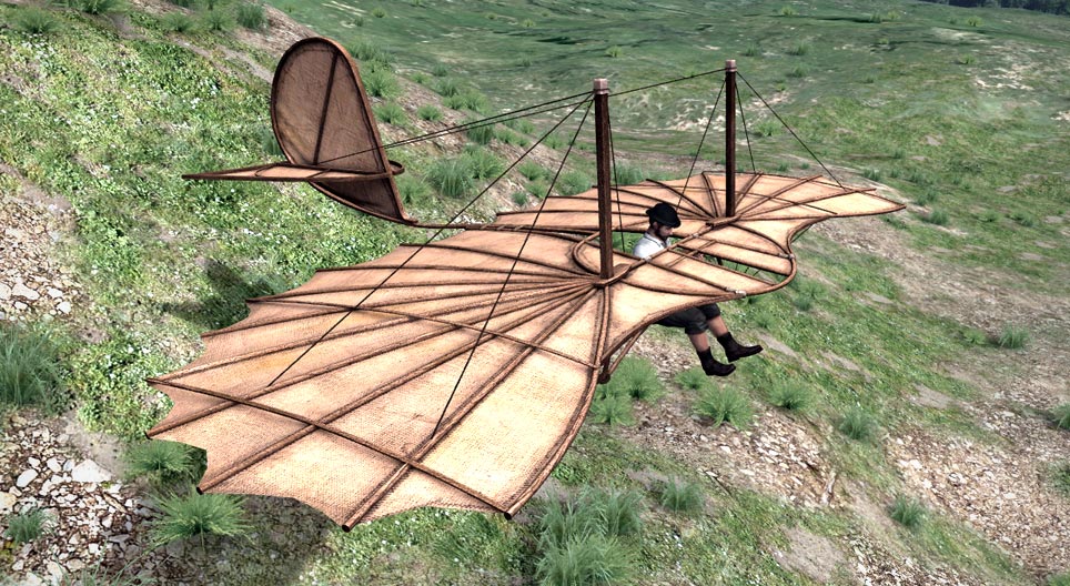 Otto Lilienthal’s glider - 3D scene - Mozaik Digital Education and Learning