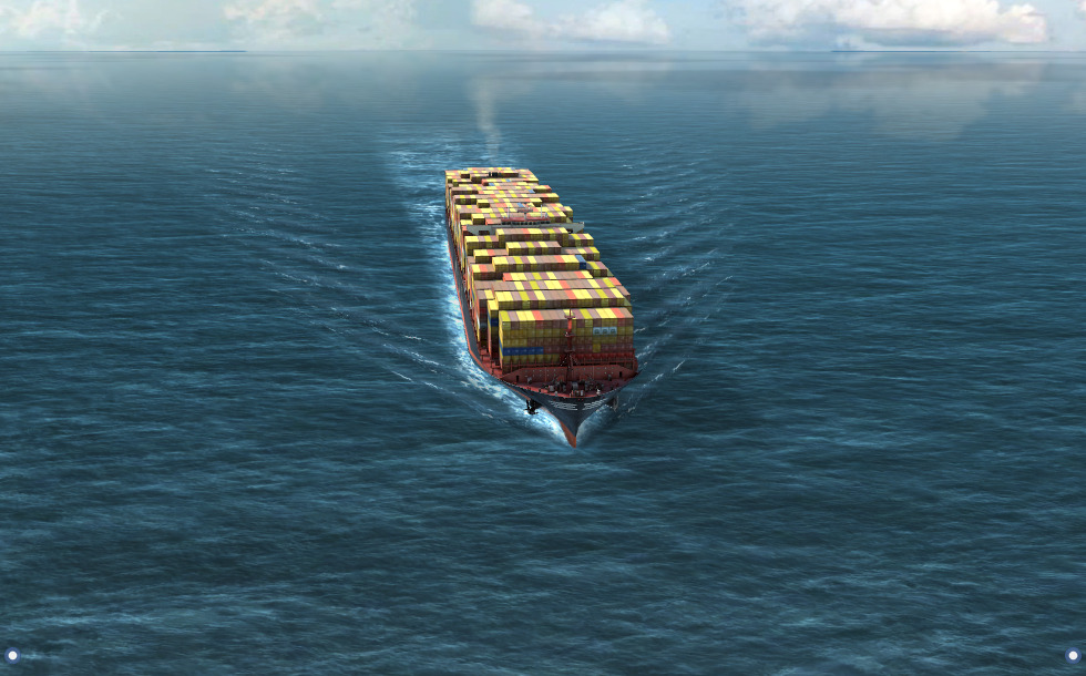 Container ships - 3D scene - Mozaik Digital Education and Learning