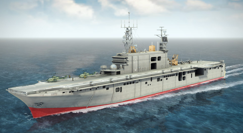 USS Tarawa LHA-1 (1976) - 3D scene - Mozaik Digital Education and Learning
