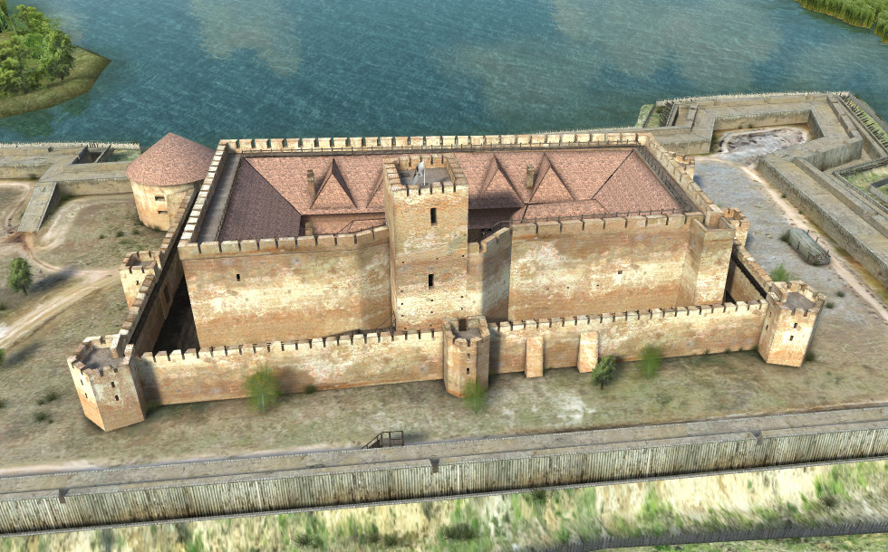 Gothic brick castle (Gyula, Hungary) - 3D scene - Mozaik Digital ...