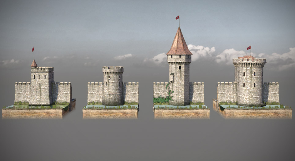 Medieval towers and bastions - 3D scene - Mozaik Digital Education and ...