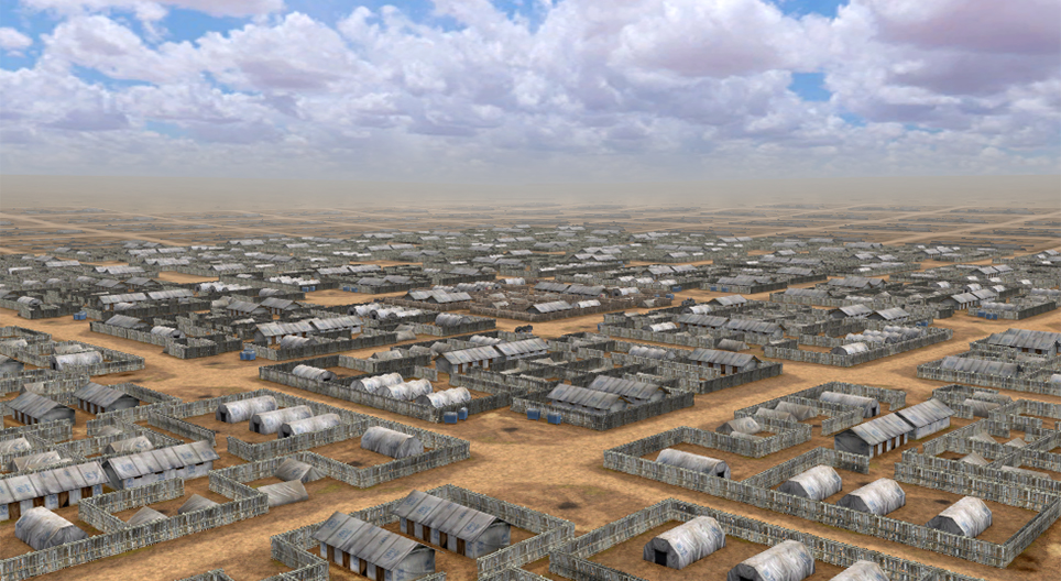 Refugee camp in Africa (Darfur) - 3D scene - Mozaik Digital Education ...