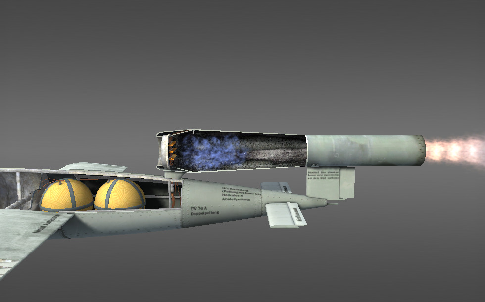 V-1 flying bomb - 3D scene - Mozaik Digital Education and Learning